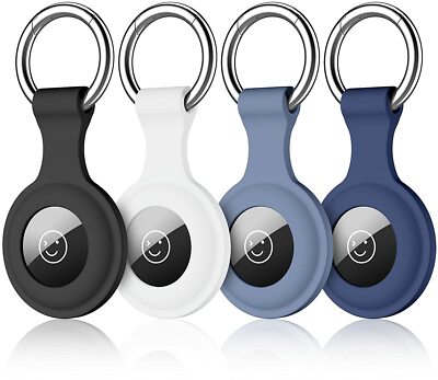 AirTag Case For Apple Air Tag Cover Tracker Silicon Car Key Chain Ring ...