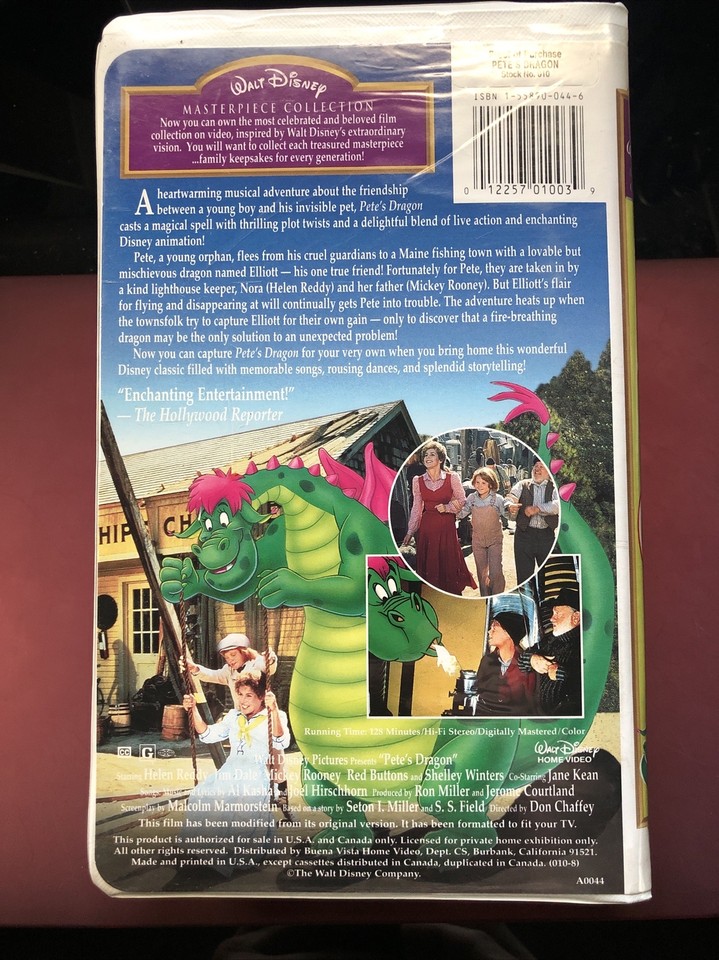 Petes Dragon (VHS, 1994) Walt Disney Masterpiece Collection Clamshell ...