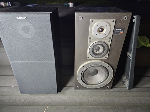 Sony Speaker System E55 SS-E55Walnut brown Retro Vintage HiFi 8 Ohms ...