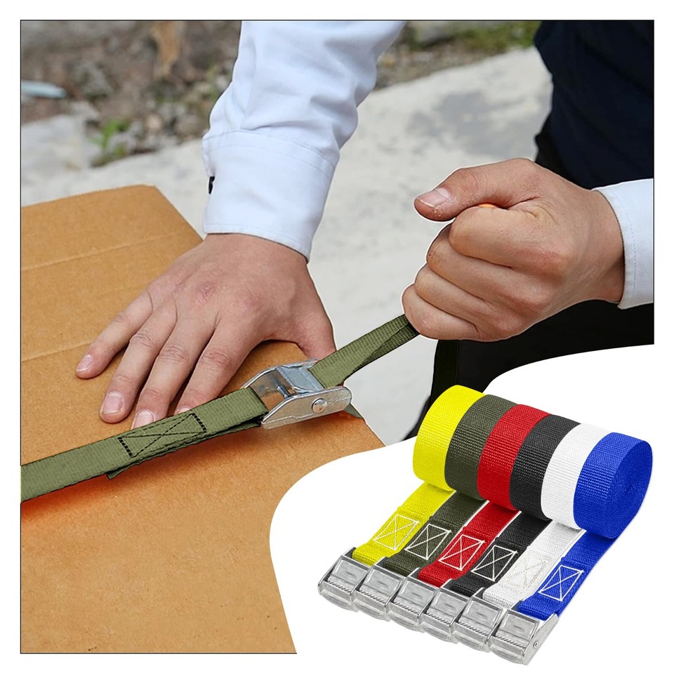 Heavy Duty Cam Buckle Tie Down Straps 25mm Webbing Securing Luggage ...