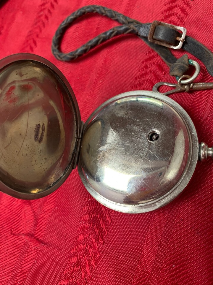 HAMPDEN WATCH CO. MODEL 1 KEY WIND KEY SET 'SILVERINE' CASE. 1886. RUNS ...