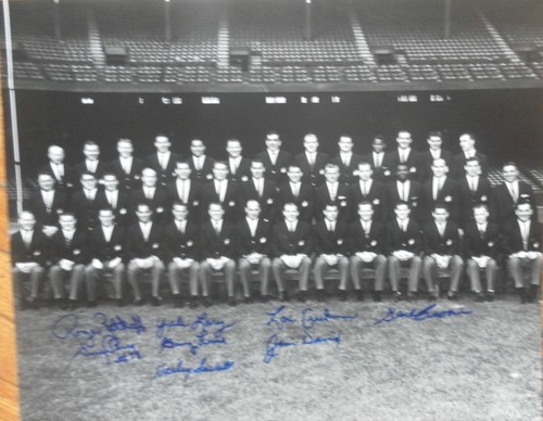 1957 Detroit Lions 16x20 photo RARE Formal Attire AUTOGRAPHED BY 8 ...