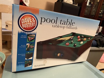 Dave and Buster’s Tabletop Billiards Pool Table 20in x 12in x 4in New ...