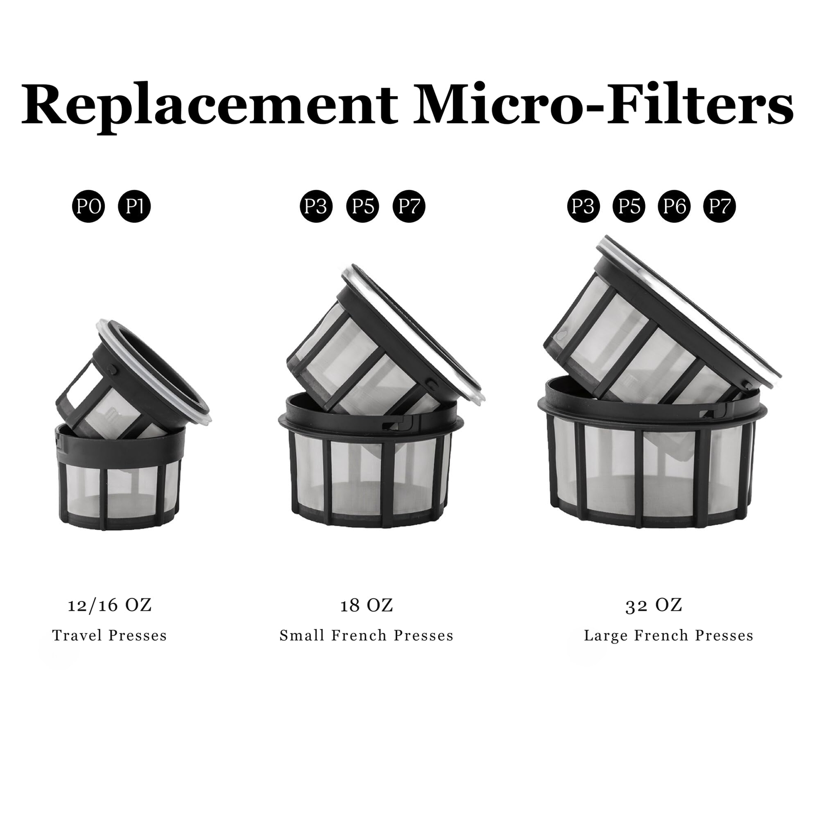 Replacement Microfilter For Coffee & Tea French Presses P3/p5/p6/p7 32 ...