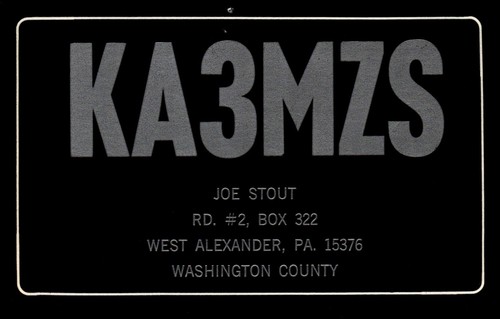 West Alexander Pennsylvania KA3MZS QSL Radio Card Postcard | eBay