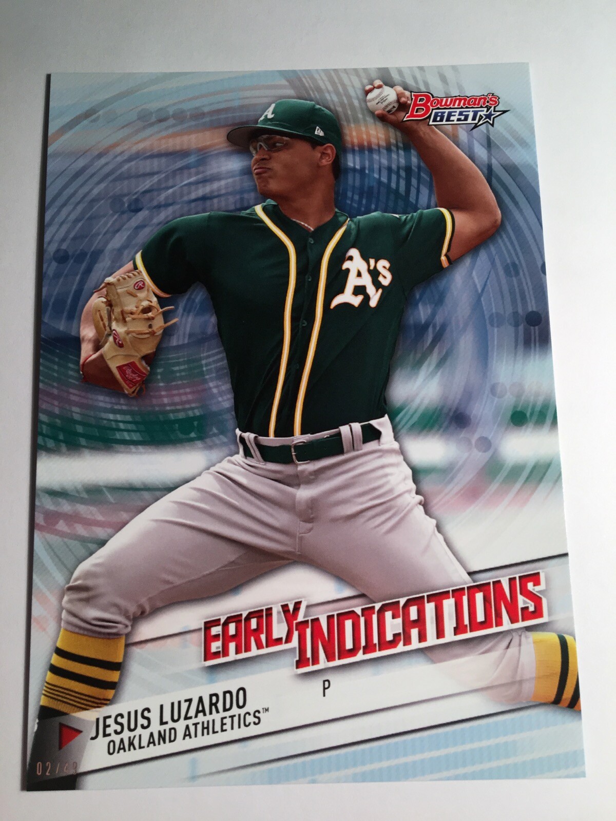 2018 Bowman's Best Early Indications 5x7 Jumbo Jesus Lazardo A's 18 02/ ...