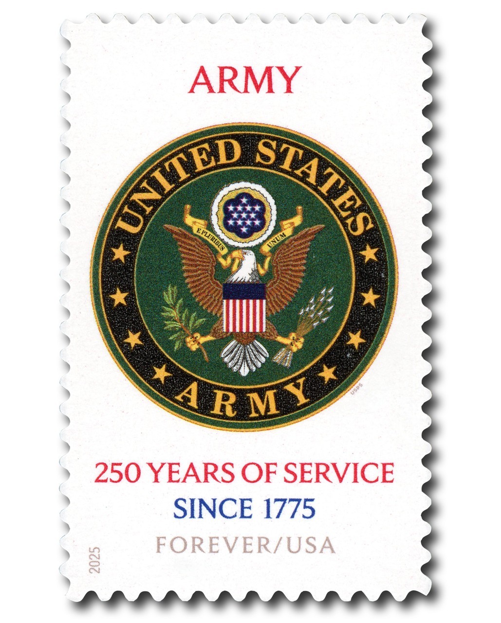 2025 US Army 250th Anniversary Forever US Postage Stamp Scott #6003 ...