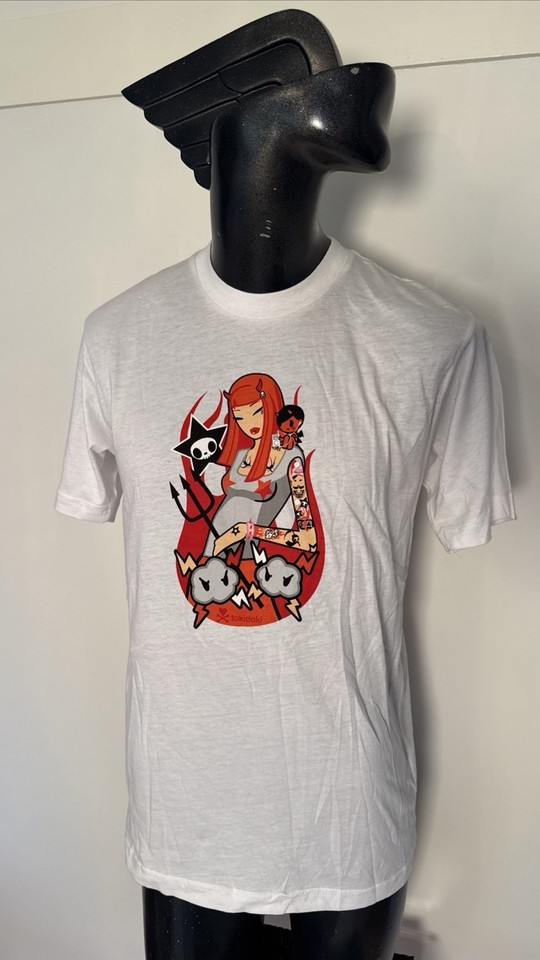 Men’s Vintage Tokidoki 2007 Tattoo Devil Girl T-Shirt Rare Size M Read ...