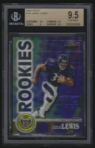 2000 Topps Finest 0145/2400 Jamal Lewis #147 Rookie Card BGS 9.5 GEM ...