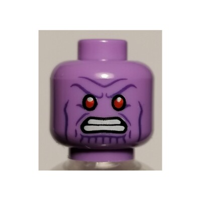 LEGO - Minifig, Head Red Eyes, White Teeth, Dark Purple Cheek Lines ...