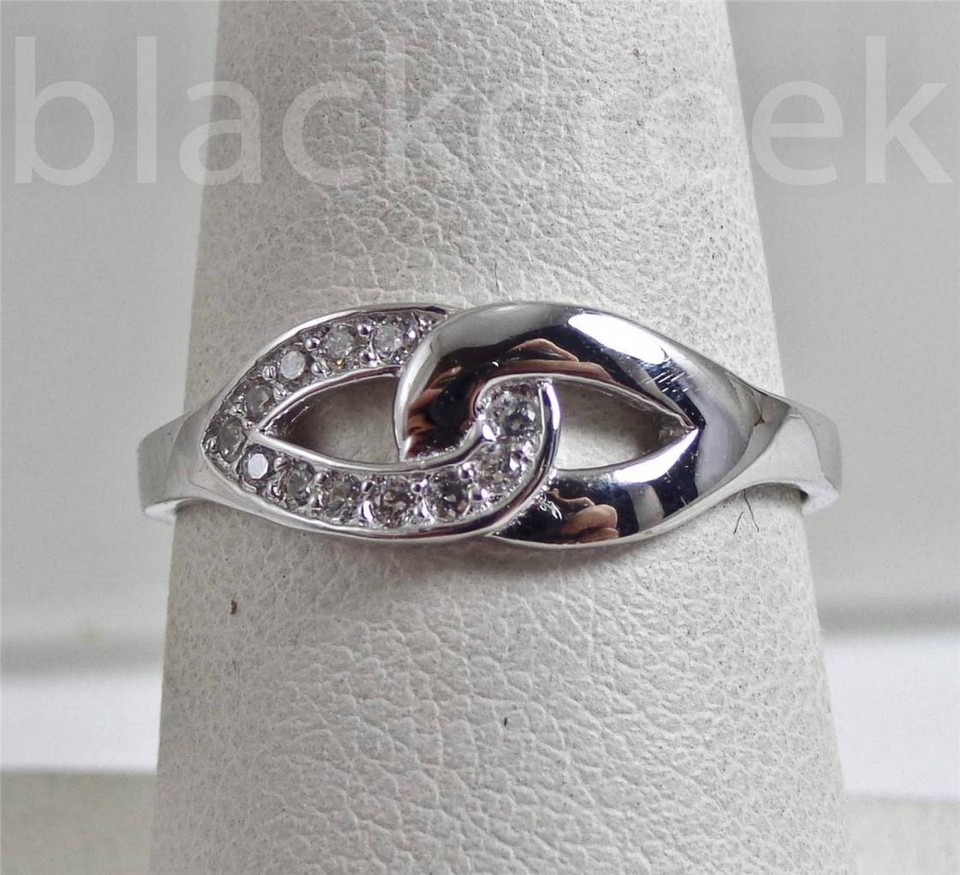 925 Sterling Silver~ ~ Interlocking~ Infinity~ Ring Size 4/5/6/7/8/9/10 ...