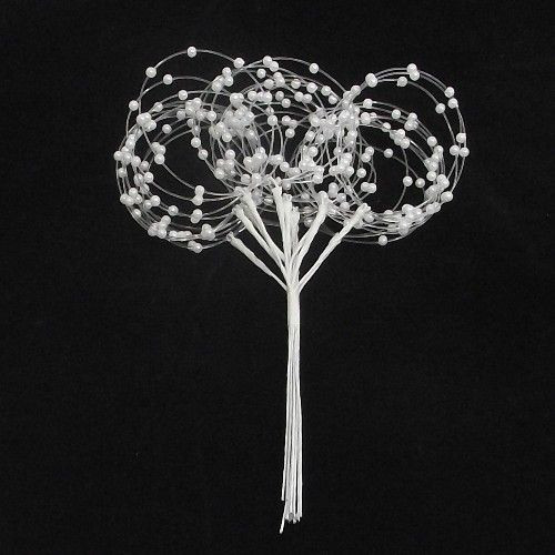 PEARL LOOP SPRAY X 12 STEMS IDEAL FOR CRAFTS, WEDDING FLOWERS, BOUQUETS ...