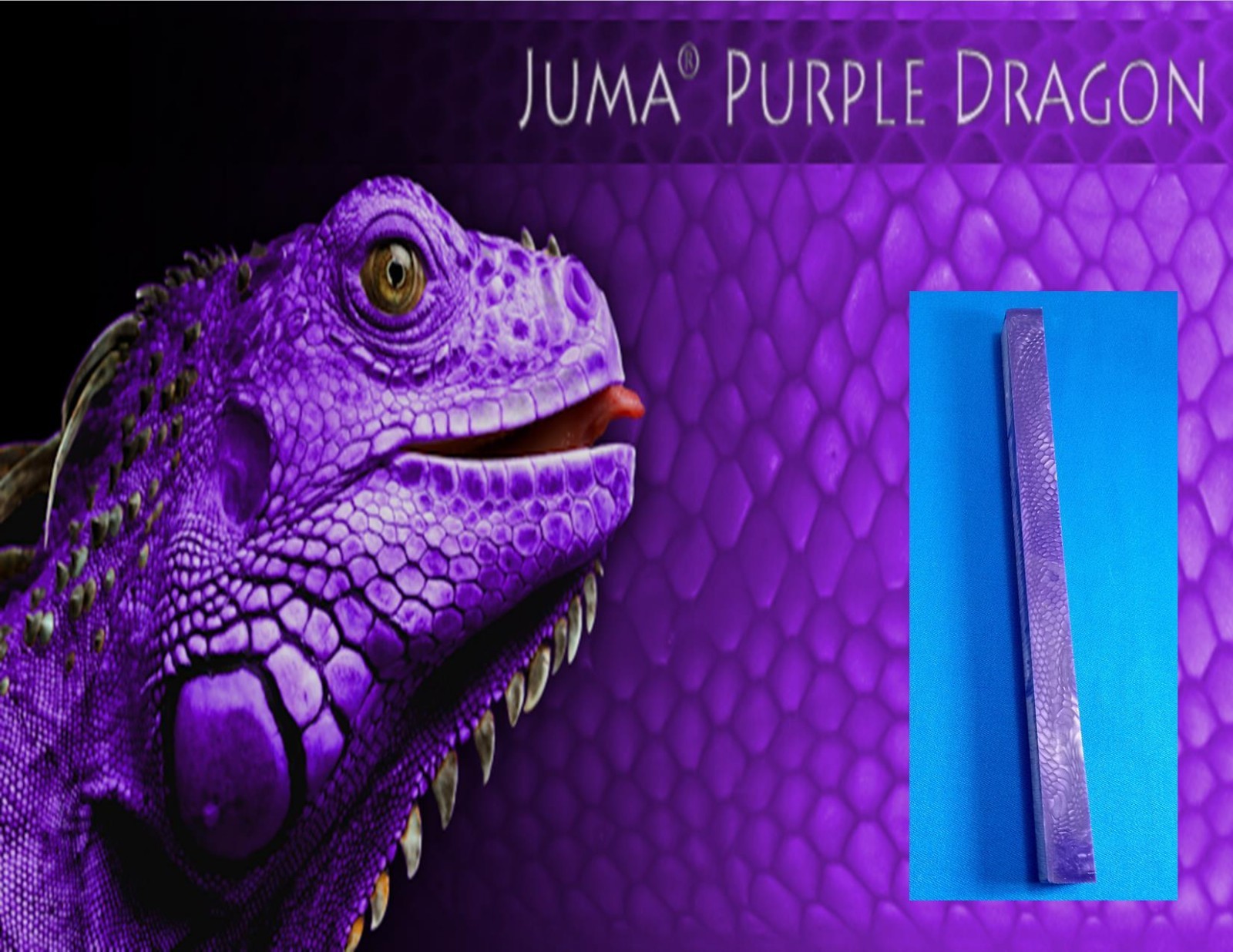 1 JUMA ® PURPLE DRAGON PEN BLANK .750" x .750" x 6" TURNING SQUARE & E ...