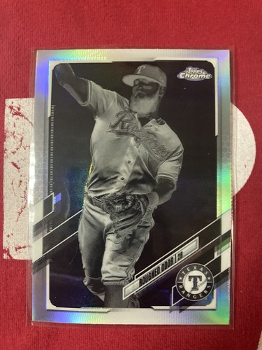 2021 Topps Chrome ROUGNED ODOR NEGATIVE REFRACTOR mint RANGERS Yankees ...