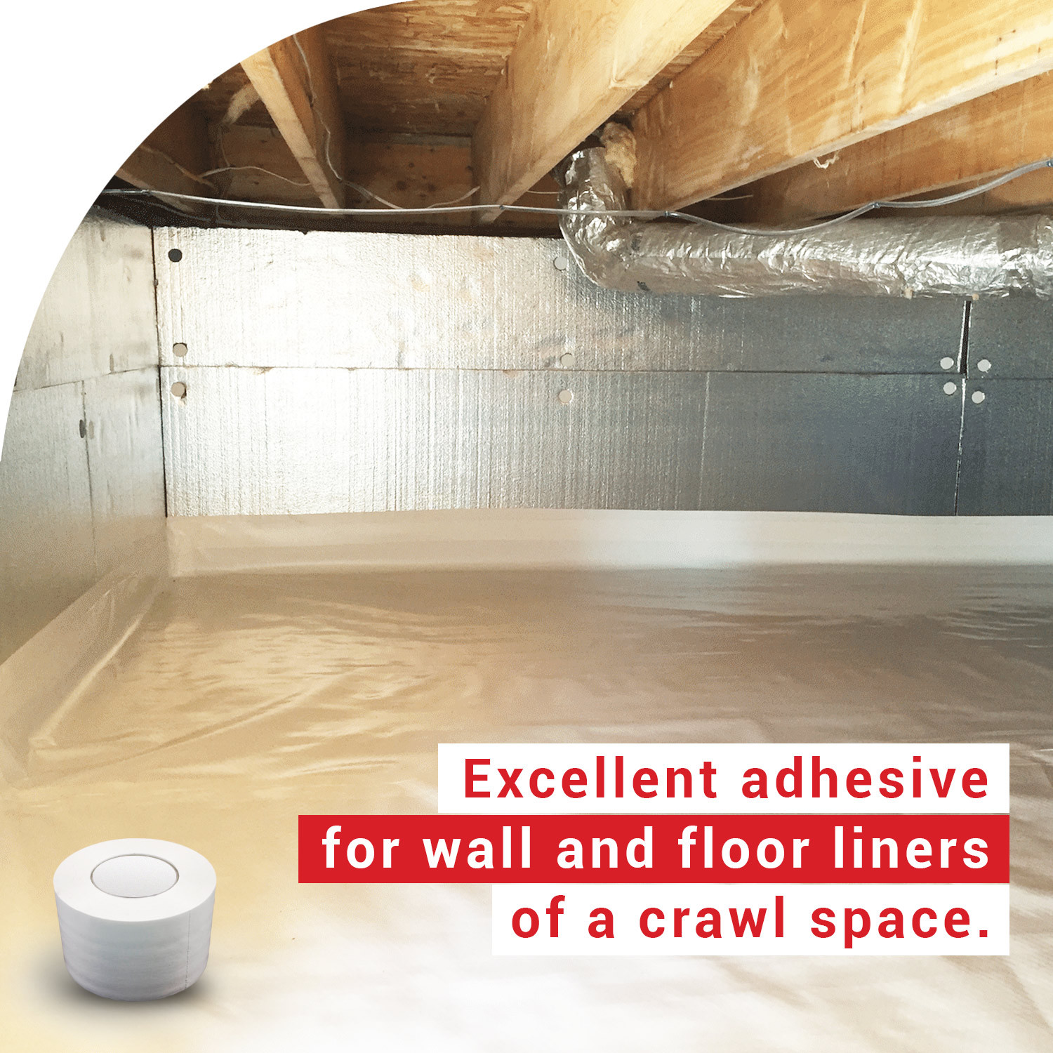 Vapor Barrier Seam Tape for Crawl Space Encapsulations (4 inches x 180 ...