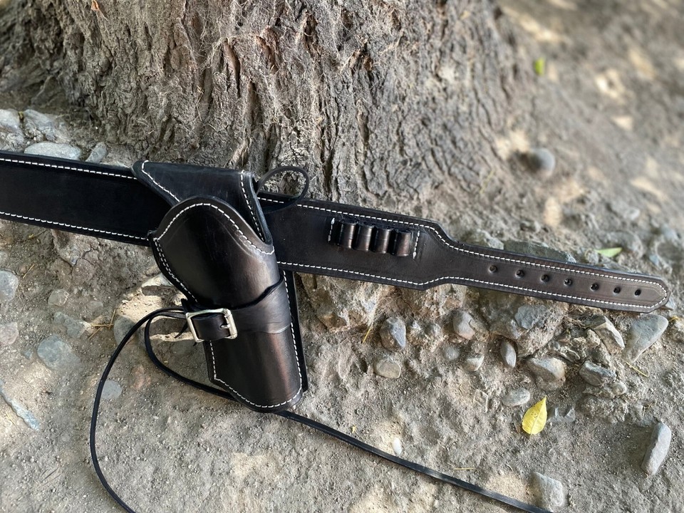 D.A.D CUSTOM LEATHER Hollywood Western Single Holster Henry Fonda Rig ...