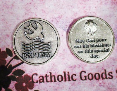 Baptism - Prayer - Silver tone Pocket Coin | eBay