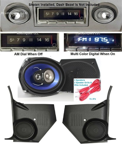 1966-1967 Chevy II /Nova Bluetooth Radio + Kick Panels + 6x9 Speakers ...