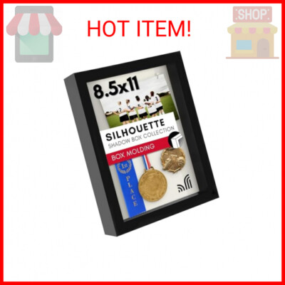 Americanflat 8.5x11 Shadow Box Frame with Shatter-Resistant Glass ...