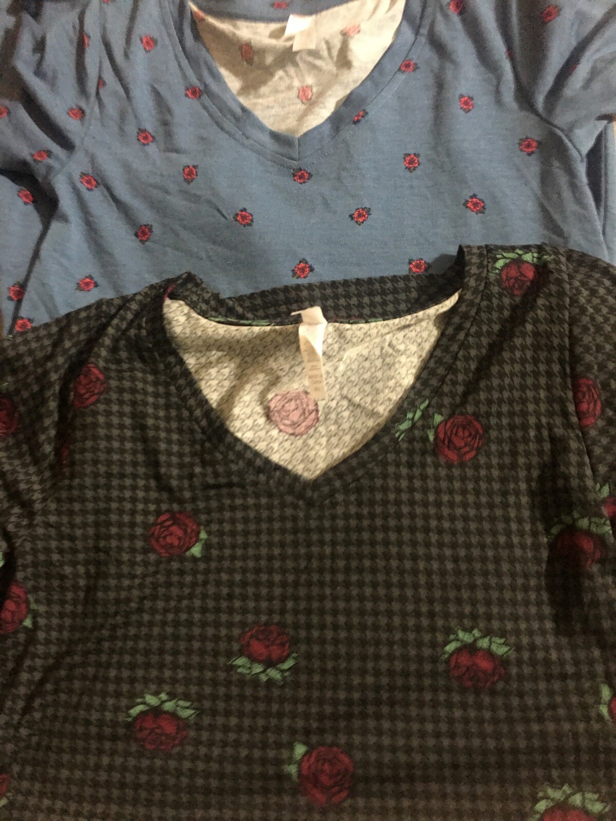 LuLaRoe Christy T XXS 2XS LOT Of 2 NWTS Both Good Rose Prints Gorgeous ...