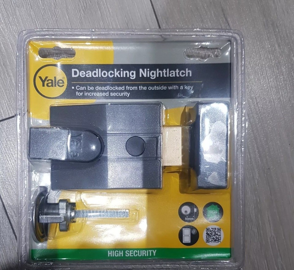 Yale P-89-DMG-PB-60 Yale Deadlocking Nightlatch, 60 mm, with 2 KEYS ...
