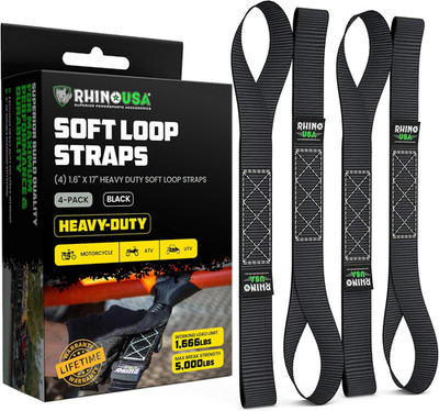 Soft Loop Tie down Straps (4-Pack) - 1.6 Inch X 17 Inch (5,000 Lbs ...