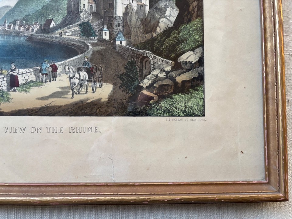 Original Currier and Ives " View On The Rhine" lithograph | eBay