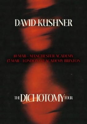 DAVID KUSHNER The Dichotomy 2025 UK Tour MANCHESTER – LONDON Poster | eBay