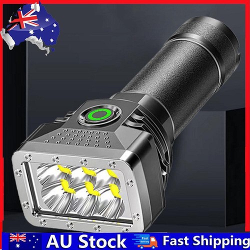 6 LED Flashlight 350LM 1200mAh Waterproof Power Display Camping Hiking ...