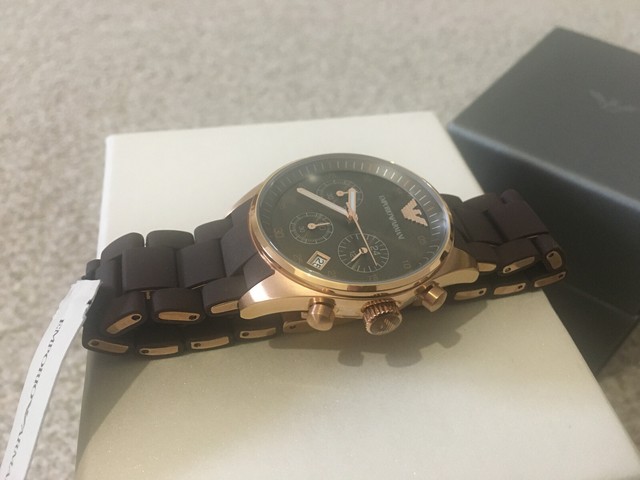 Emporio Armani AR5891 Rose Gold Ladies Chronograph Watch for sale ...