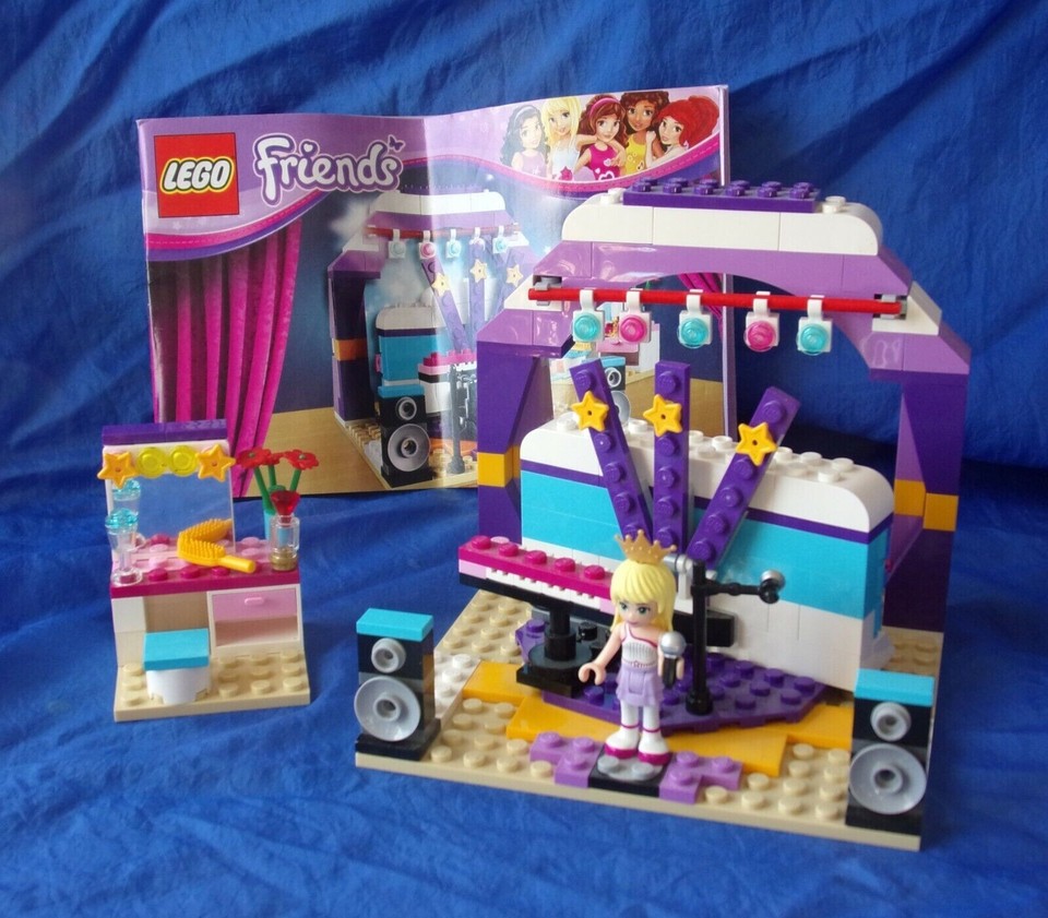 LEGO FRIENDS Large Lot w Emma's Splash Pool Rehearsal Stage Birthday ...