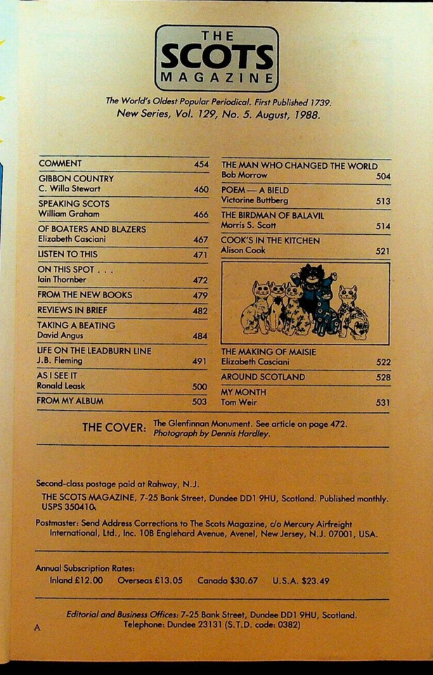 Scots Magazine August 1988 Harry Brewster MacPherson Glenfinnan ...