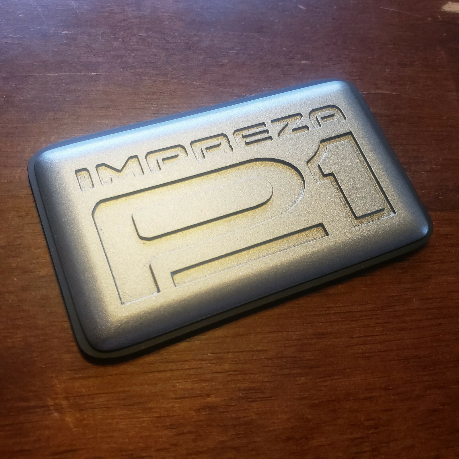 Subaru P1 Prodrive STI replica Titanium Trunk/ Boot Badge 93-01 Impreza ...