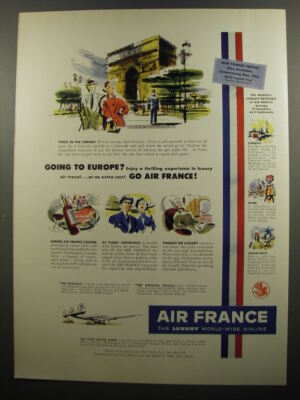 1952 Air France Airline Ad - Going to Europe? Enjoy a thrilling ...