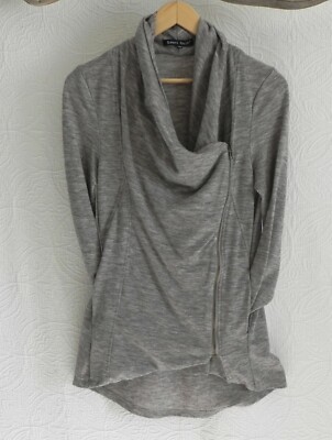 Sweet Rain Sweater Jacket Off Center Full Zip Pockets Hi-Low Size M ...