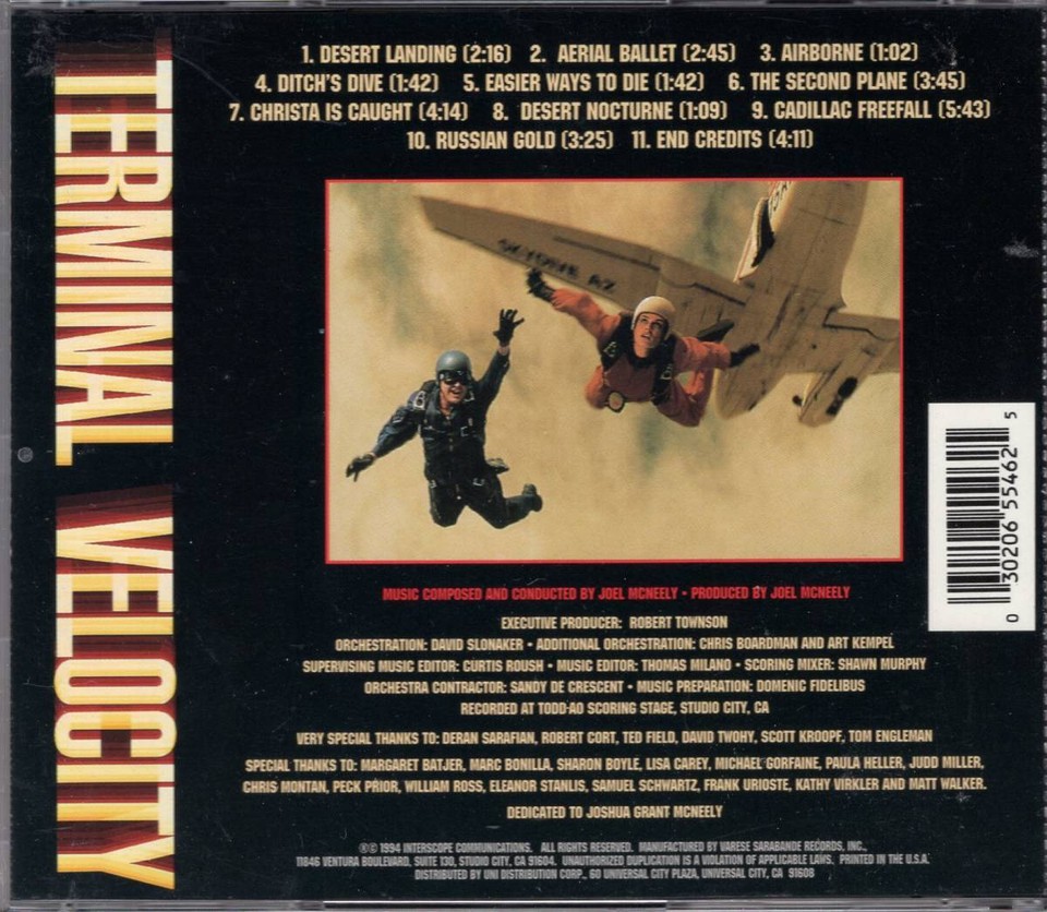 CD Terminal Velocity Ost Original Soundtrack 4e | eBay