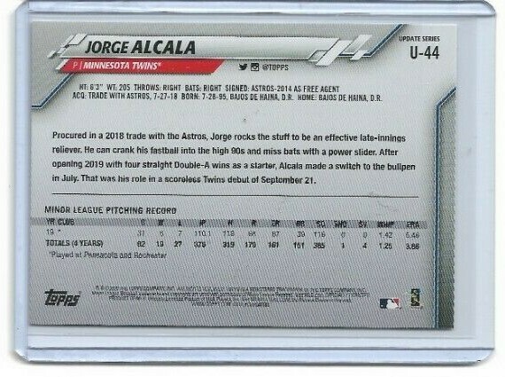 Jorge Alcala RC 2020 Topps Update # U-44 | eBay