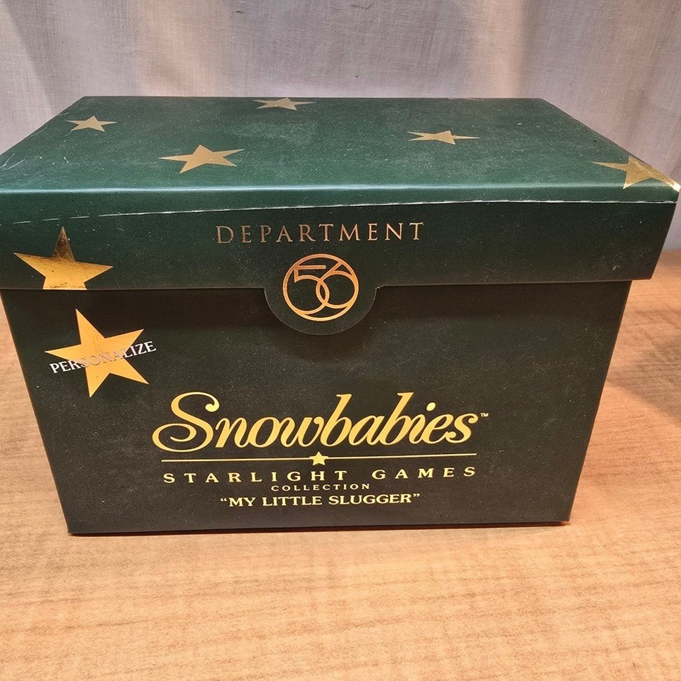 Department 56 Snowbabies MY LITTLE SLUGGER baseball 2003 Personalize It ...