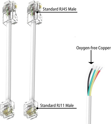Telephone Line RJ45 to RJ11 Adapter, Jack Ethernet Cable... | eBay