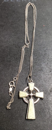 Sterling Silver Celtic Cross Quartz Vintage Religious Necklace jewelry ...