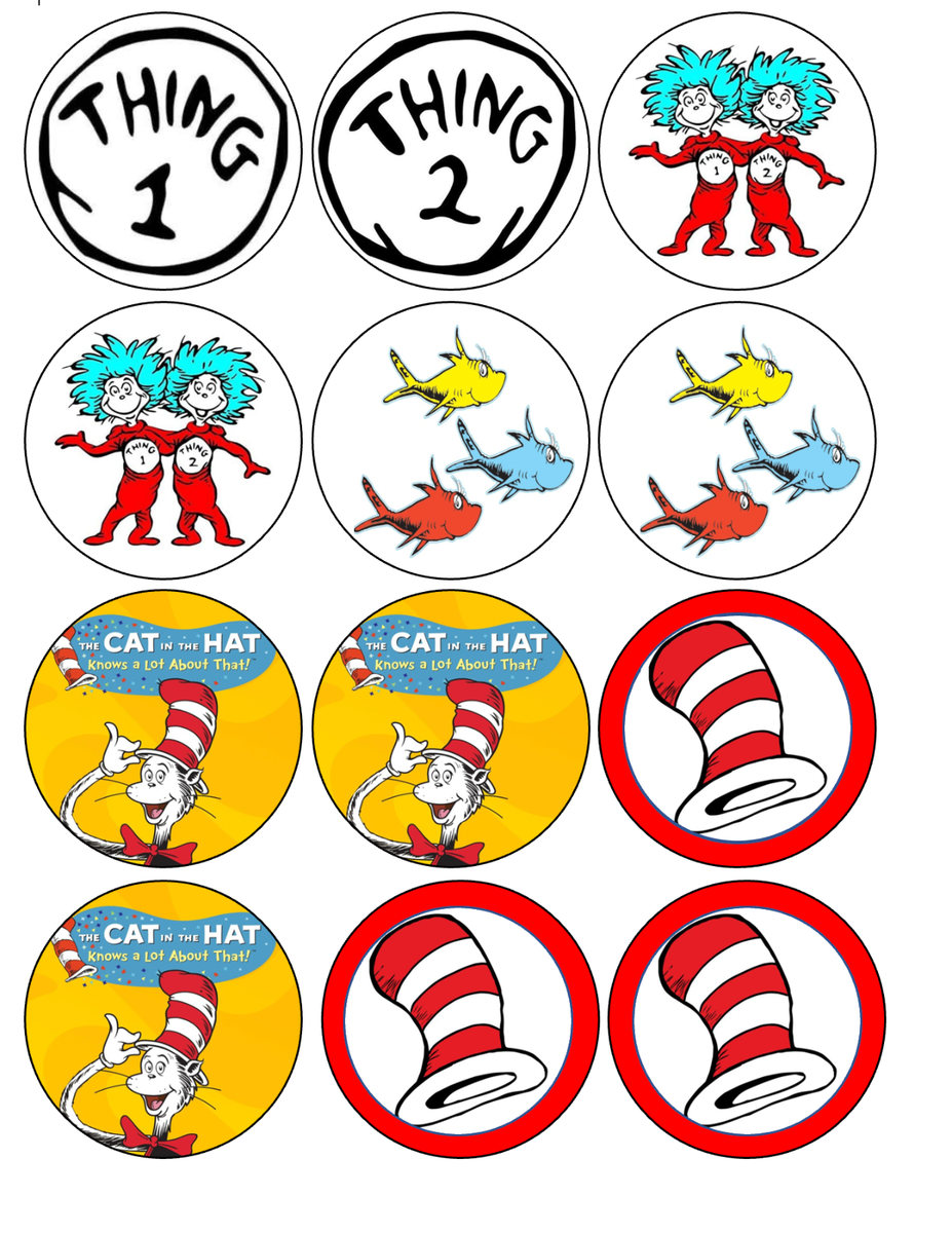 Dr Seuss Toppers Cupcake