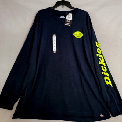 DICKIES SHIRT 2XL XXL BLUE YELLOW OUTDOORS WORK WEAR Long Sleeve MENS ...