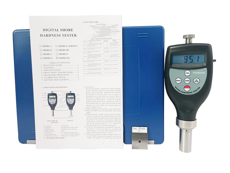 Portable Shore OO Hardness Tester Durometer with Range 10-90HOO ...