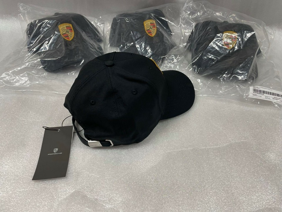 NEW ORIGINAL GENUINE PORSCHE LOGO CAP -Hat Black-One Size- Fits All ...