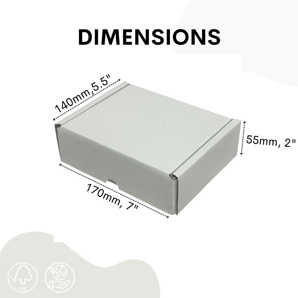 WHITE SHIPPING CARDBOARD BOXES POSTAL MAILING GIFT PACKET SMALL PARCEL ...