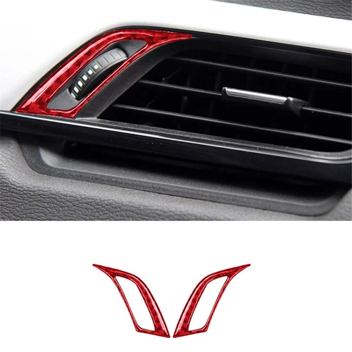 2Pcs Red Carbon Fiber Side Air Vent Outlet Cover Trim For BMW X1 F48 ...