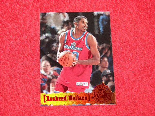 RASHEED WALLACE BULLETS 1995-96 STADIUM CLUB RETAIL ORANGE RC #333 (K ...