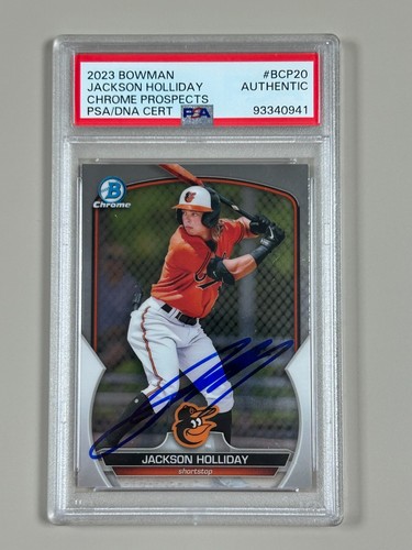 Jackson Holliday Signed 2023 Bowman Chrome Prospect Card BCP-20 PSA DNA ...