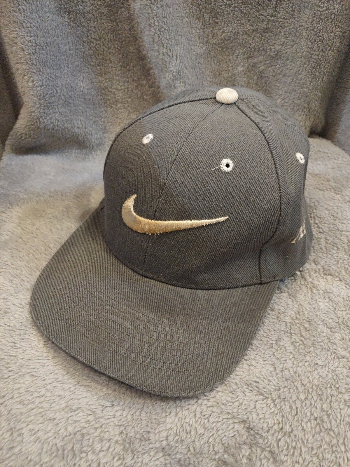 Nike Hat Adult Adjustable Gray Six Panel Large Embroi… - Gem