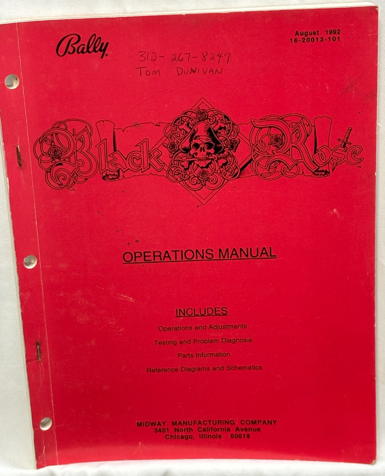 ORIGINAL-BALLY-BLACK ROSE-OPERATIONS MANUAL / WPC SCHEMATIC MANUAL | eBay